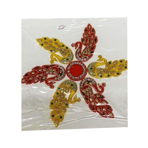 New India Bazar Peacock Pooja Sticker