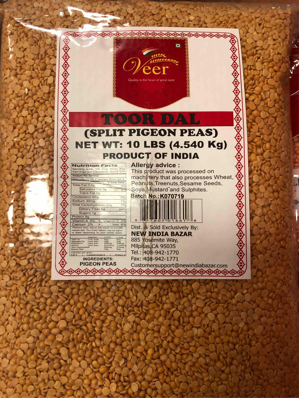 Veer Toor Dal 10LB